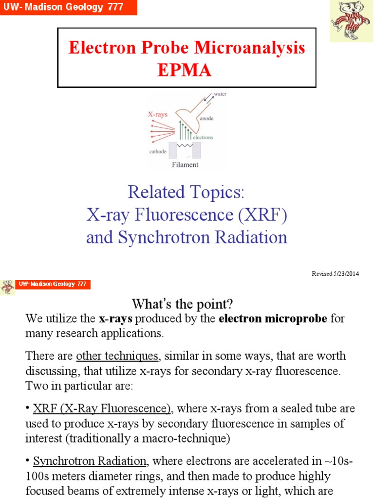 Electron Probe Microanalysis Epma: Related Topics: X-Ray Fluorescence (XRF) and Synchrotron ...