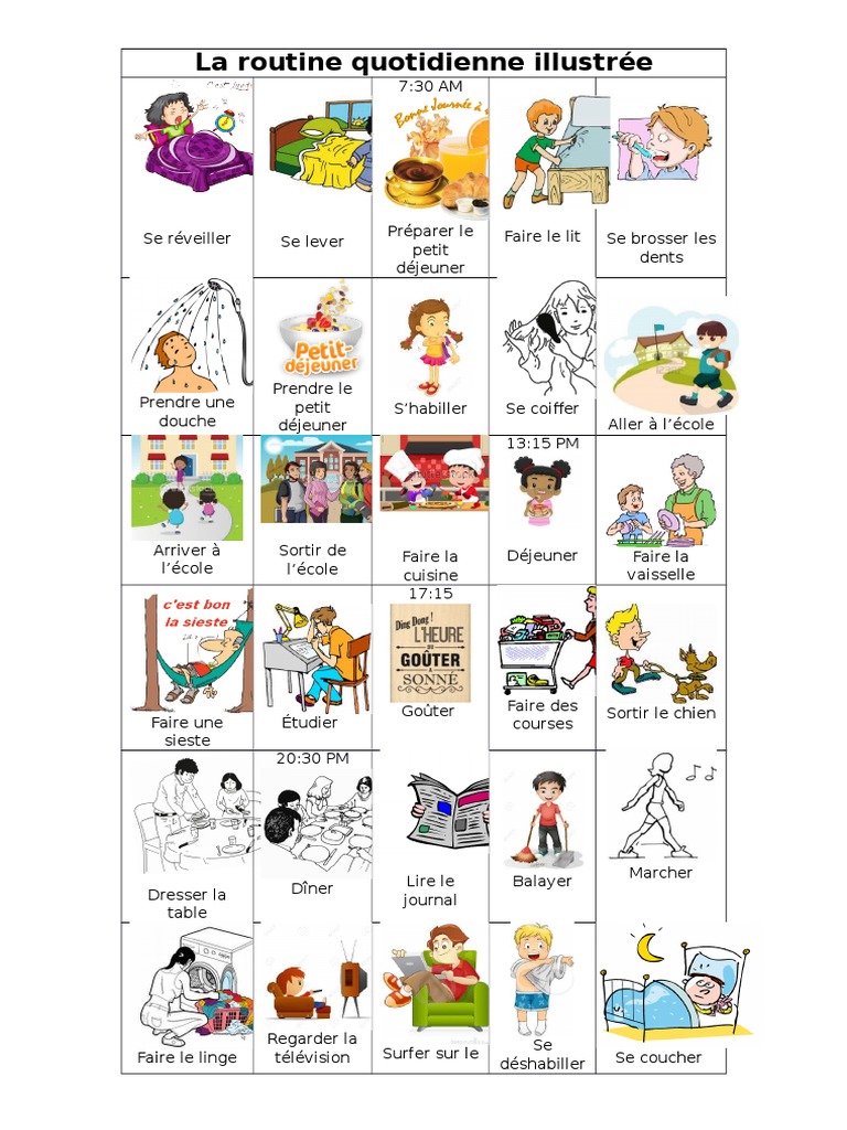 Routine Quotidienne Illustrée | PDF