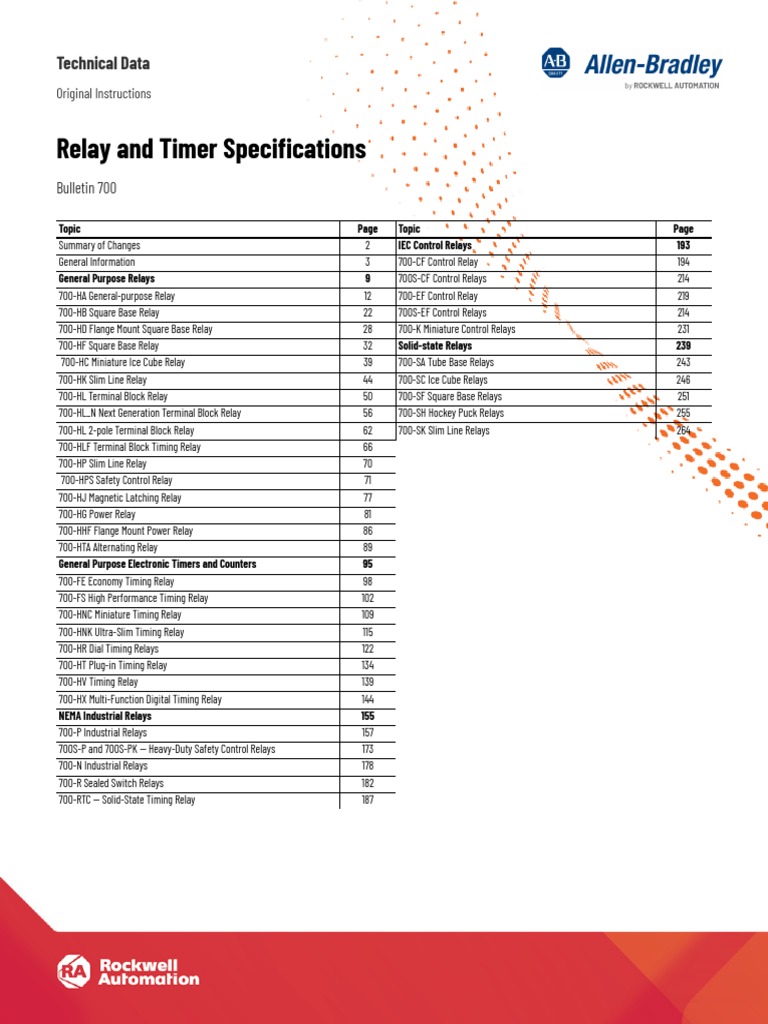 700 td552 - Relay Specifications Tecnical Data | PDF | Mains ...