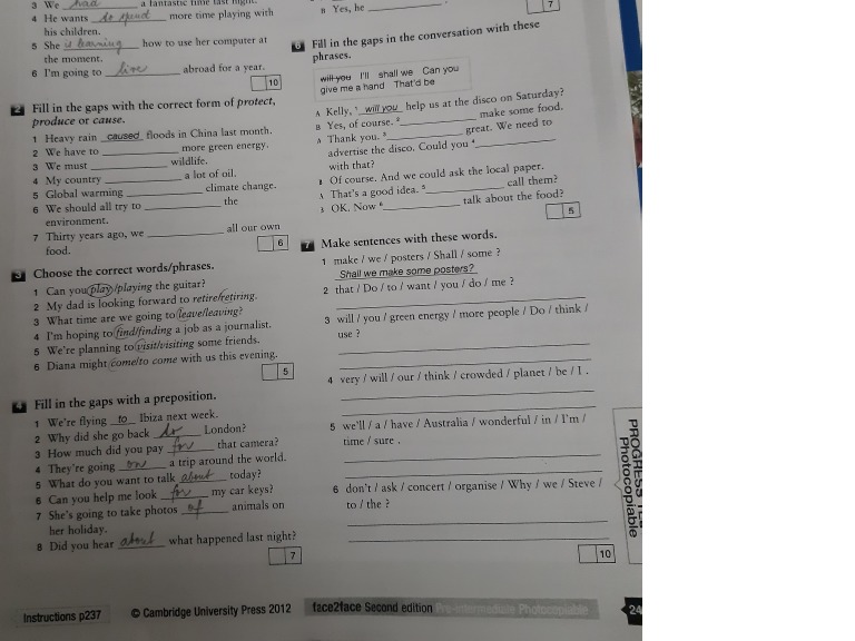 Face2Face PRE Progress Test 5 | PDF