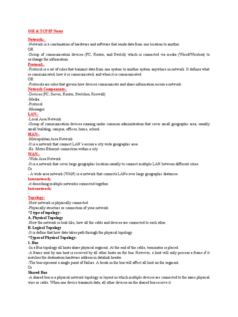 TCP Ip Notes | PDF | Transmission Control Protocol | Computer Network