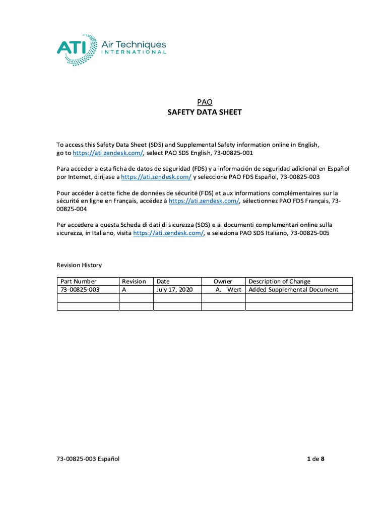 Safety Date Sheet - Ati Pao-4 | PDF