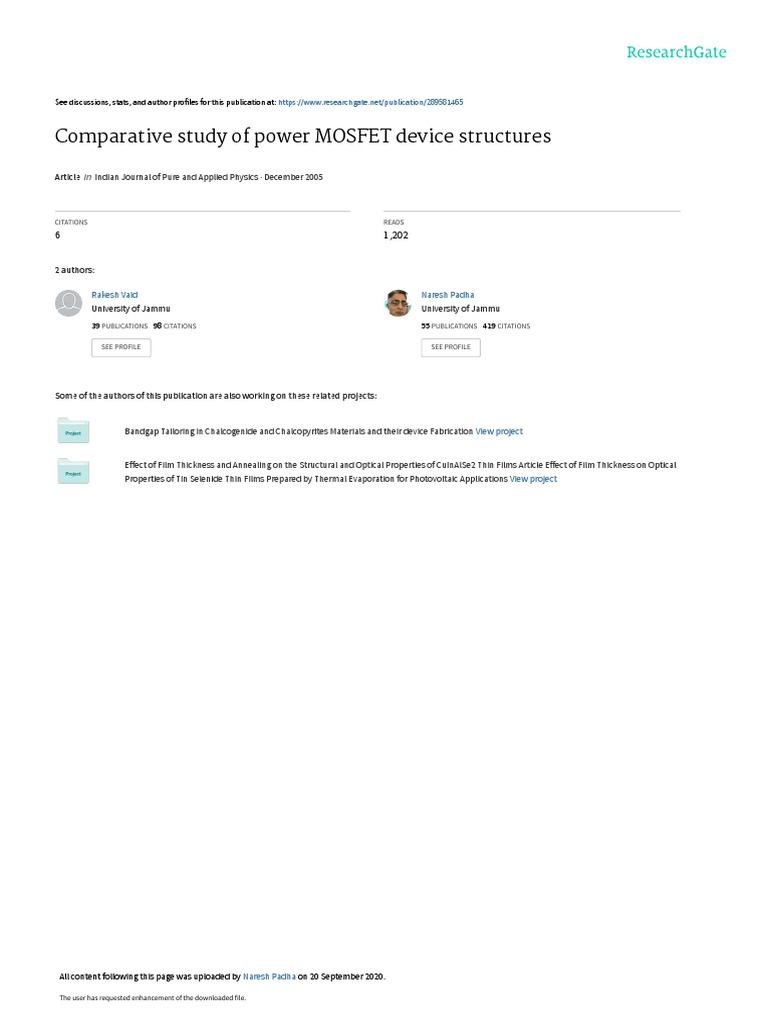 Comp Study | PDF | Field Effect Transistor | Mosfet