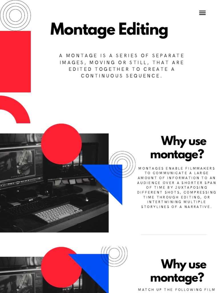 Montage Editing Techniques | PDF