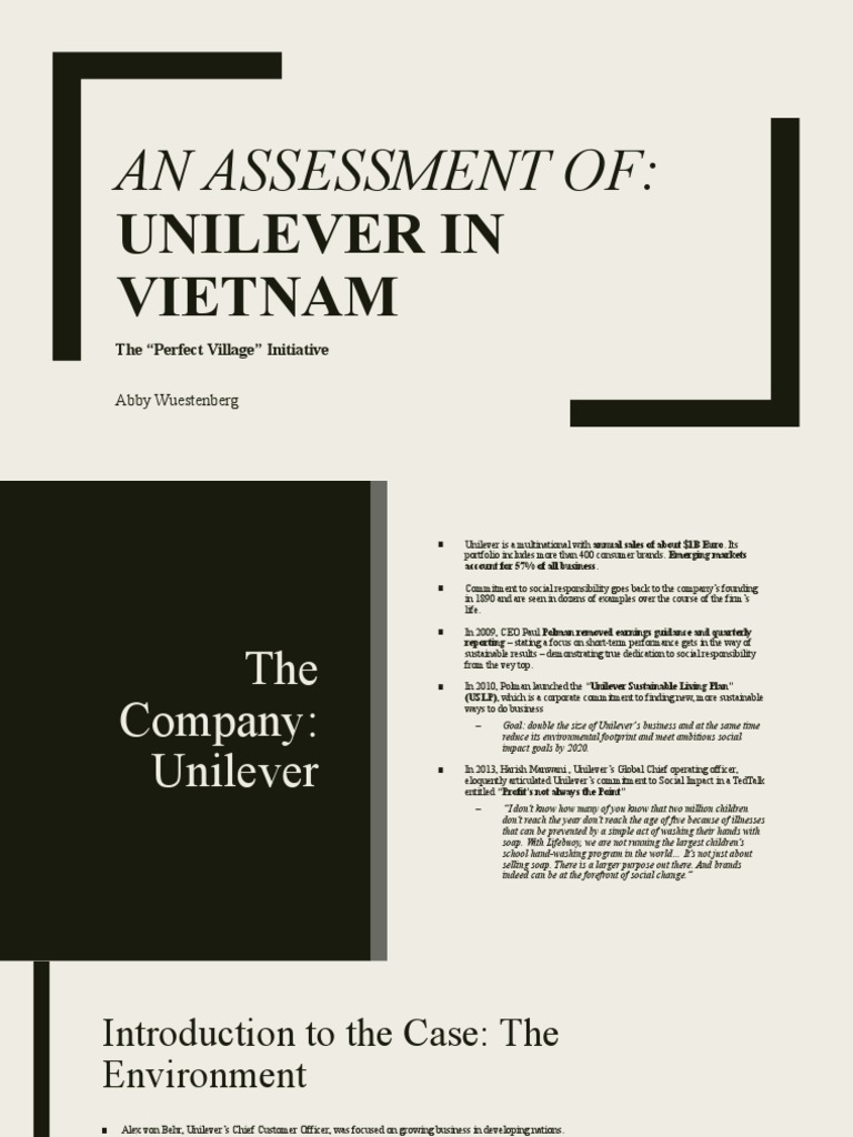 Unilever's Perfect Village Initiative | PDF | Sustainability | Unilever