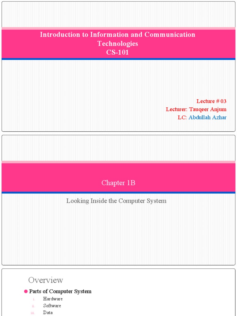 Introduction To Information And Communication Technologies Cs 101 Pdf Computer Data Storage