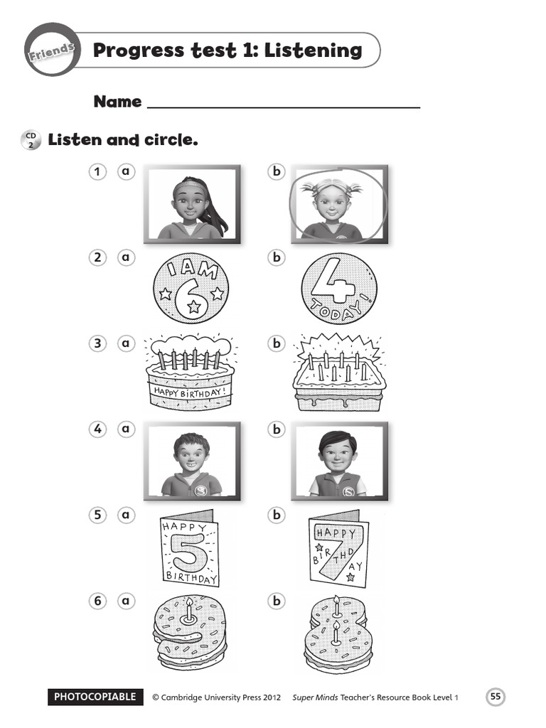 Listening Progress Test Level 1 | PDF