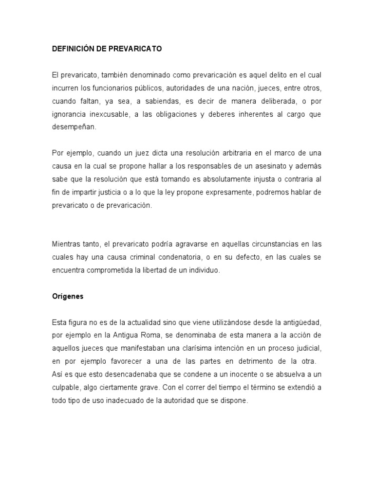 Definición de Prevaricato | PDF | Gobierno | Justicia