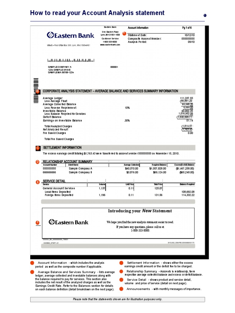 How To Read Your Account Analysis Statement | PDF | Banks | Fee