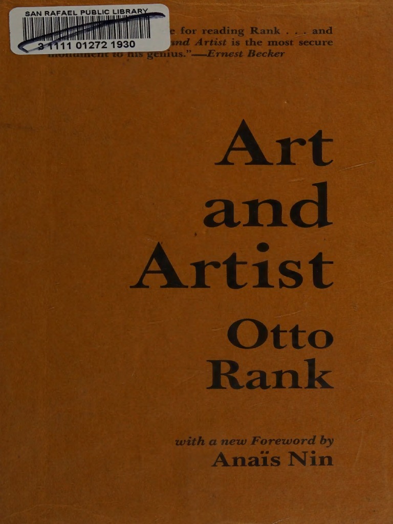 Otto Rank - Art and Artist - Creative Urge and Personality-Agathon ...