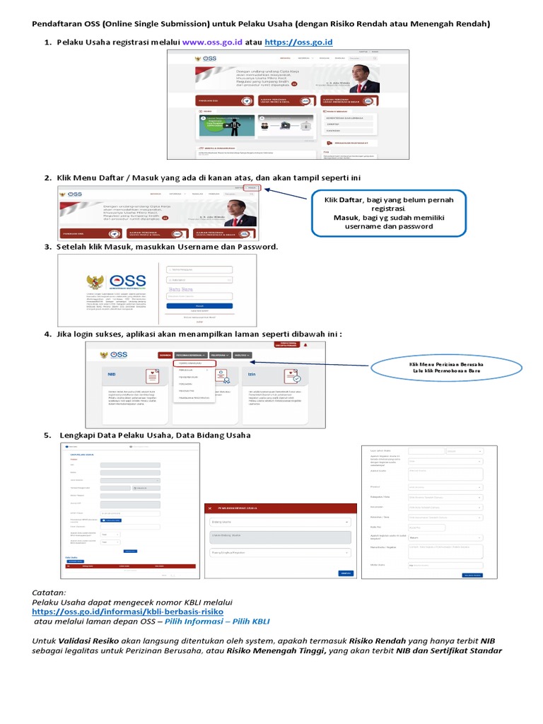 Panduan Pendaftaran OSS RBA (IUMK) | PDF