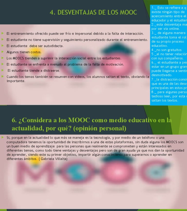 Las desventajas de los MOOC según un documento | PDF | Curso abierto masivo en linea | Cognición