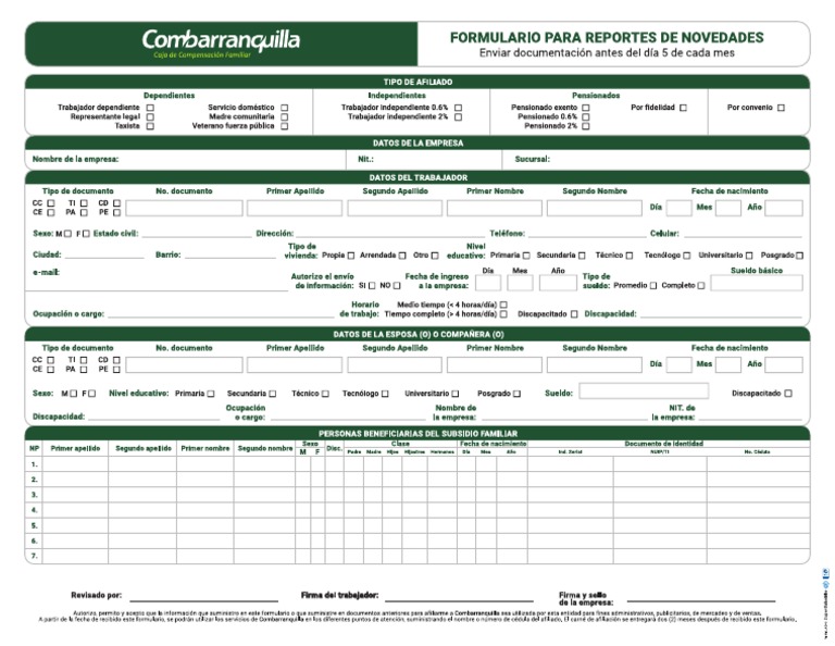 Reporte de Novedades Combarranquilla | PDF