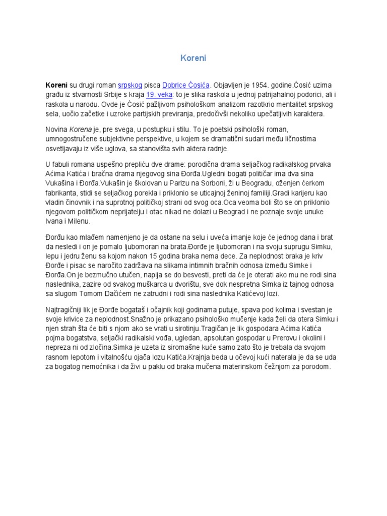 Koreni | PDF