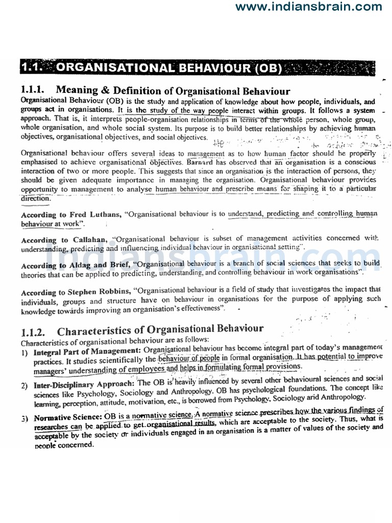 Organizational Behaviour Module 1 | PDF