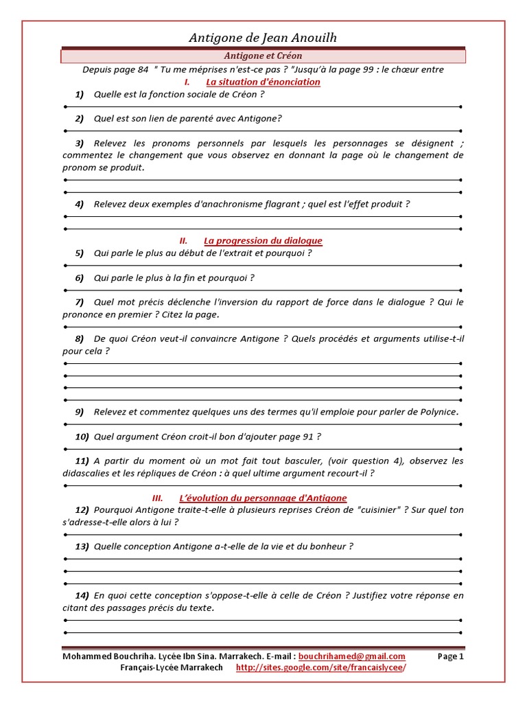 Antigone Et Créon | PDF