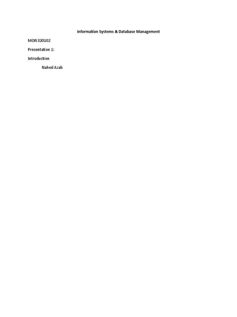 Presentation 1 (Introduction To Databases | PDF | Databases | Microsoft ...