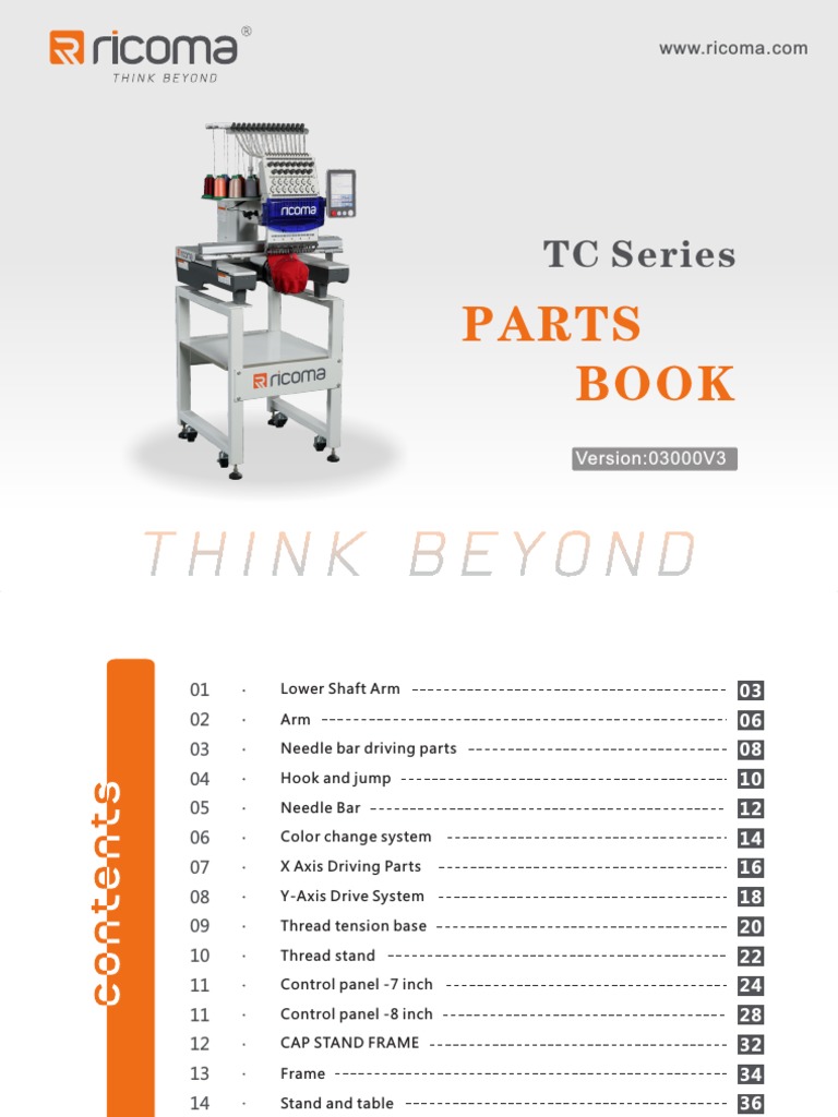 RiCOMA Parts List-TC | PDF | Screw | Sewing Machine