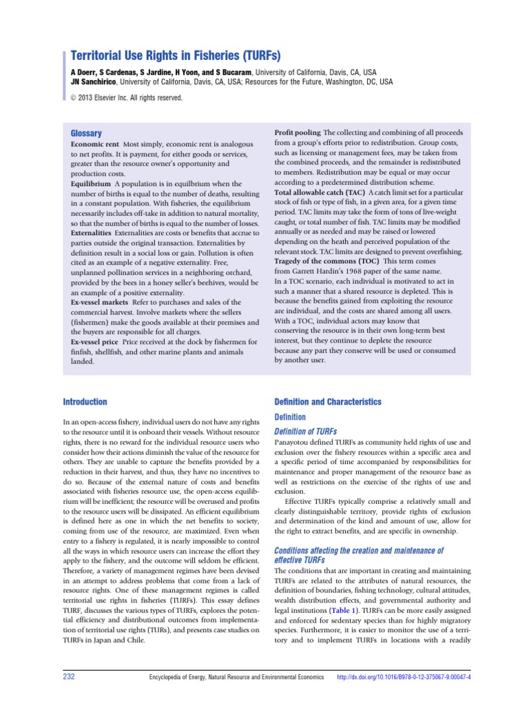 Territorial Use Rights in Fisheries | PDF | Fishery | Externality