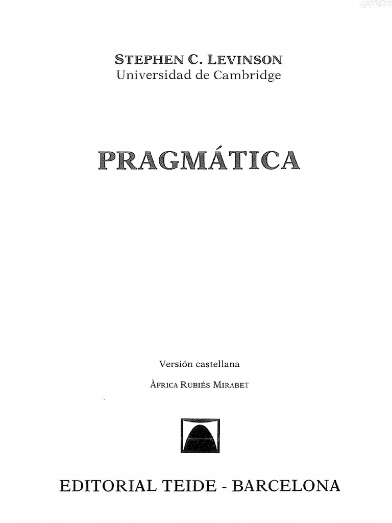 Pragmatica by Stephen C Levinson | PDF | Lingüística | Sociolingüística