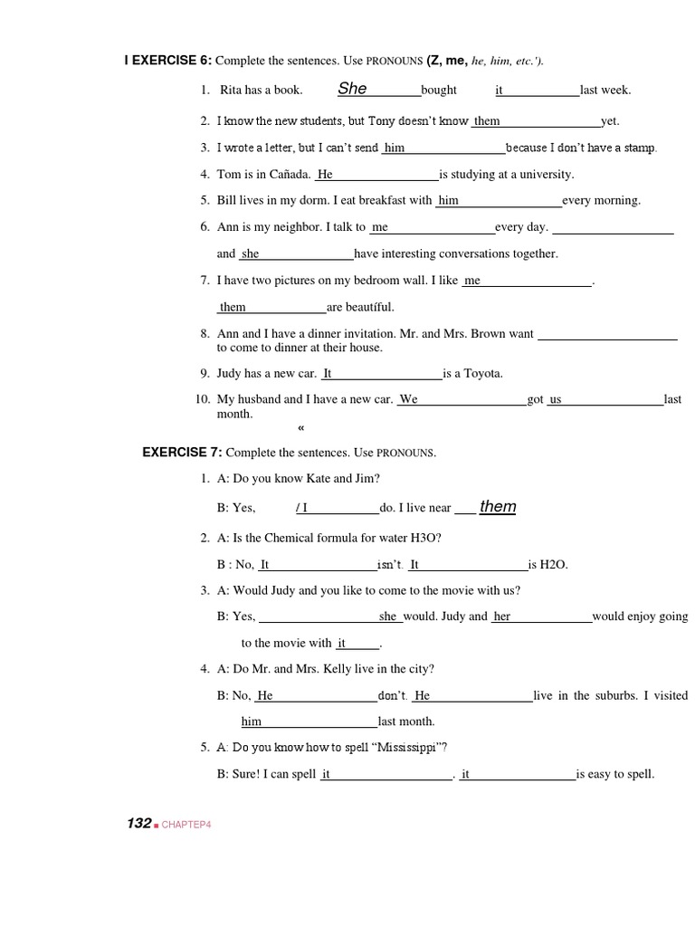 Object Pronouns Exercise 2 | PDF
