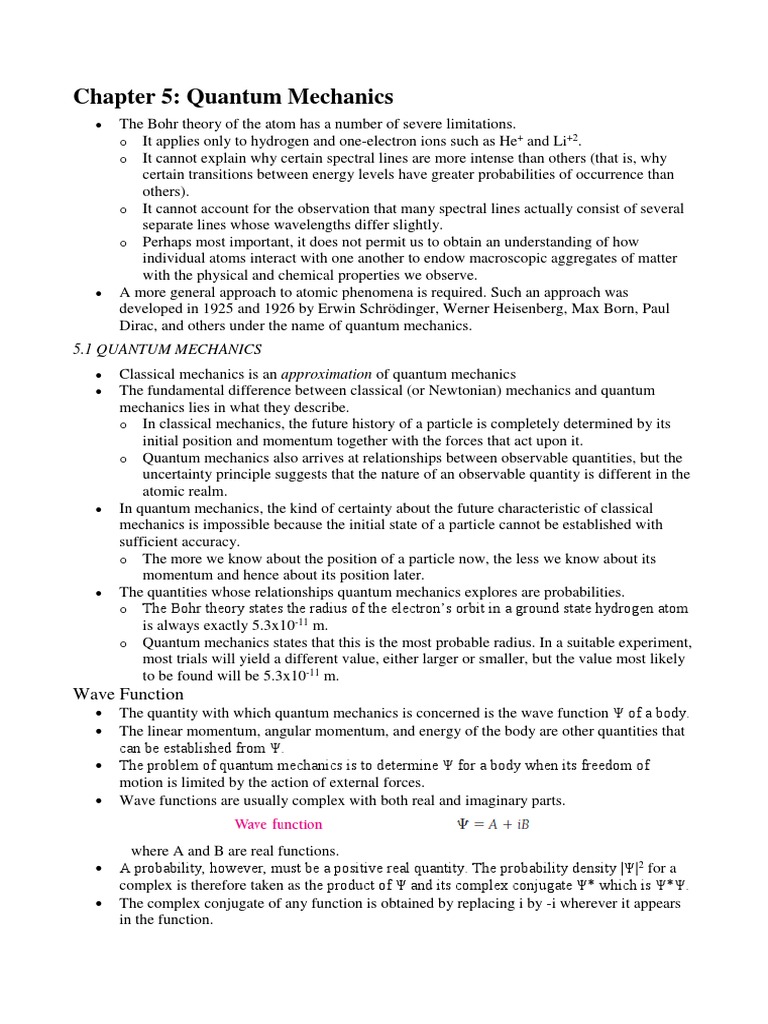 Very Important Notes Quantum Mechanics | PDF | Wave Function | Quantum ...