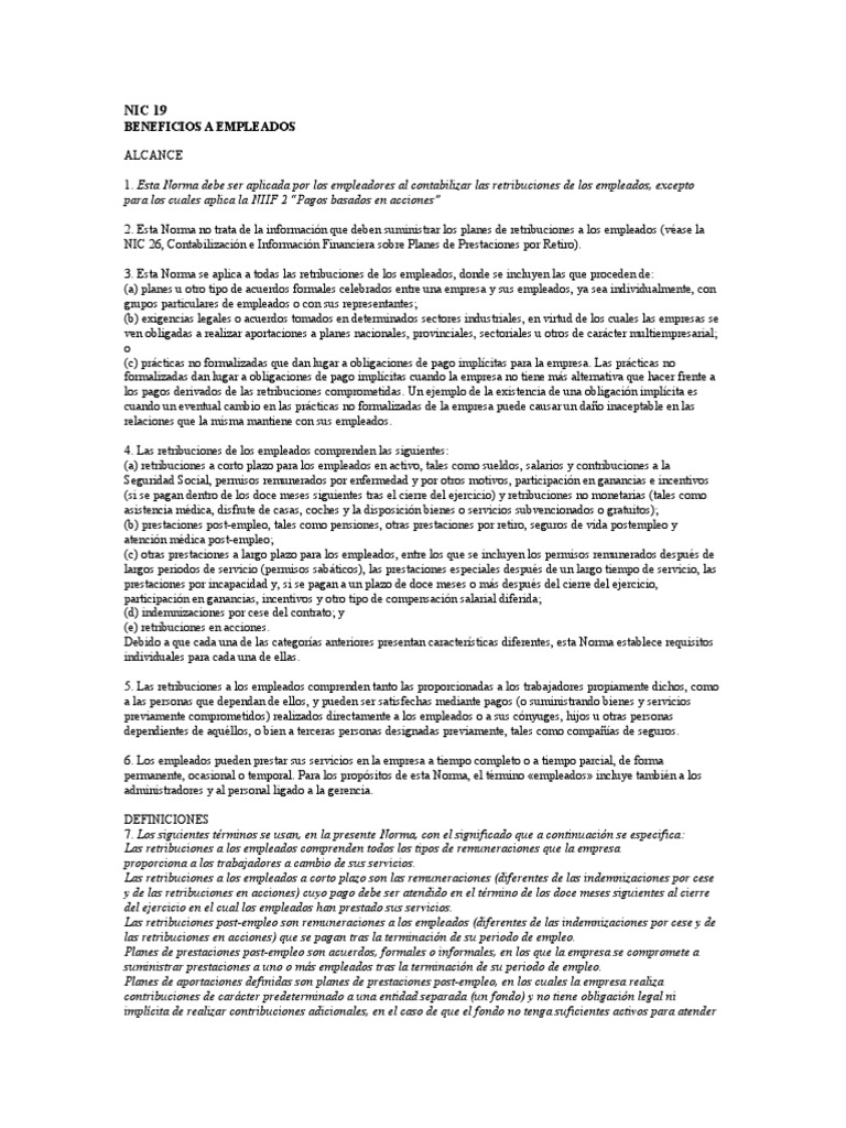NIC 19 - Versión en Español | PDF | Póliza de seguros | Seguro