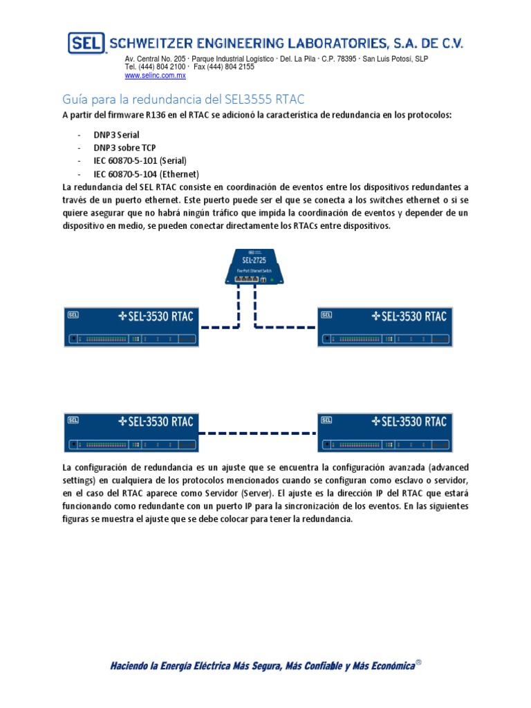 Guia Redundancia SEL3555 RTAC | PDF | Red de computadoras | Protocolos ...