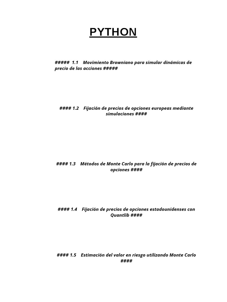 MCF Trabajo Final Código R, PYTHON | PDF | Valor en riesgo | Distribución normal