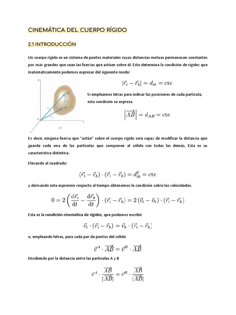 Cinematica Del Cuerpo Rigido | PDF | Rotación | Velocidad