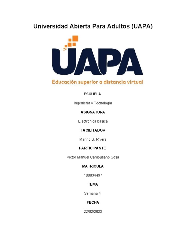 Tarea 4b Electronica Basica | PDF | Ciencia y matemáticas | Informática