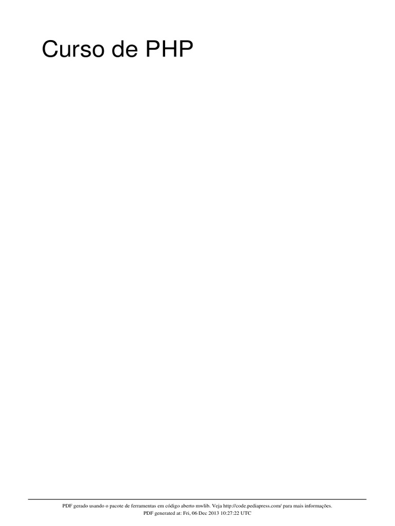 Curso de PHP | PDF | Php | Protocolo de transferência de hipertexto