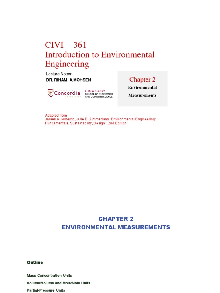 Chapter 2 Environmental Measurements - Notes | PDF | Parts Per Notation ...