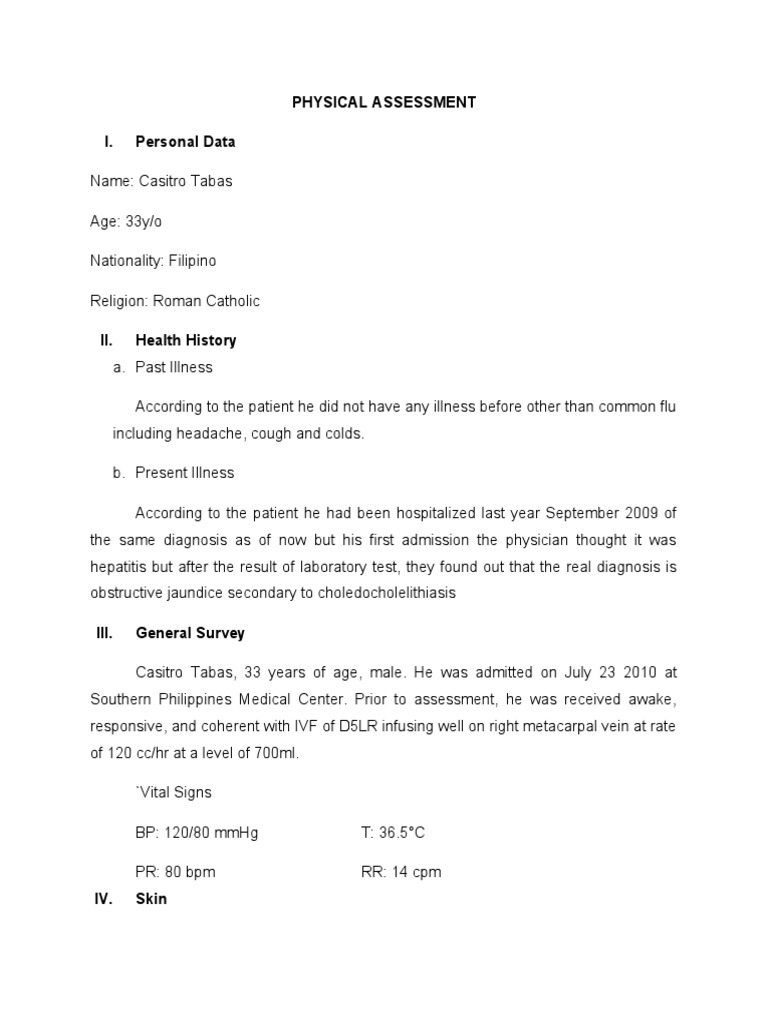 A Comprehensive Physical Assessment of a 33-Year-Old Filipino Male with ...