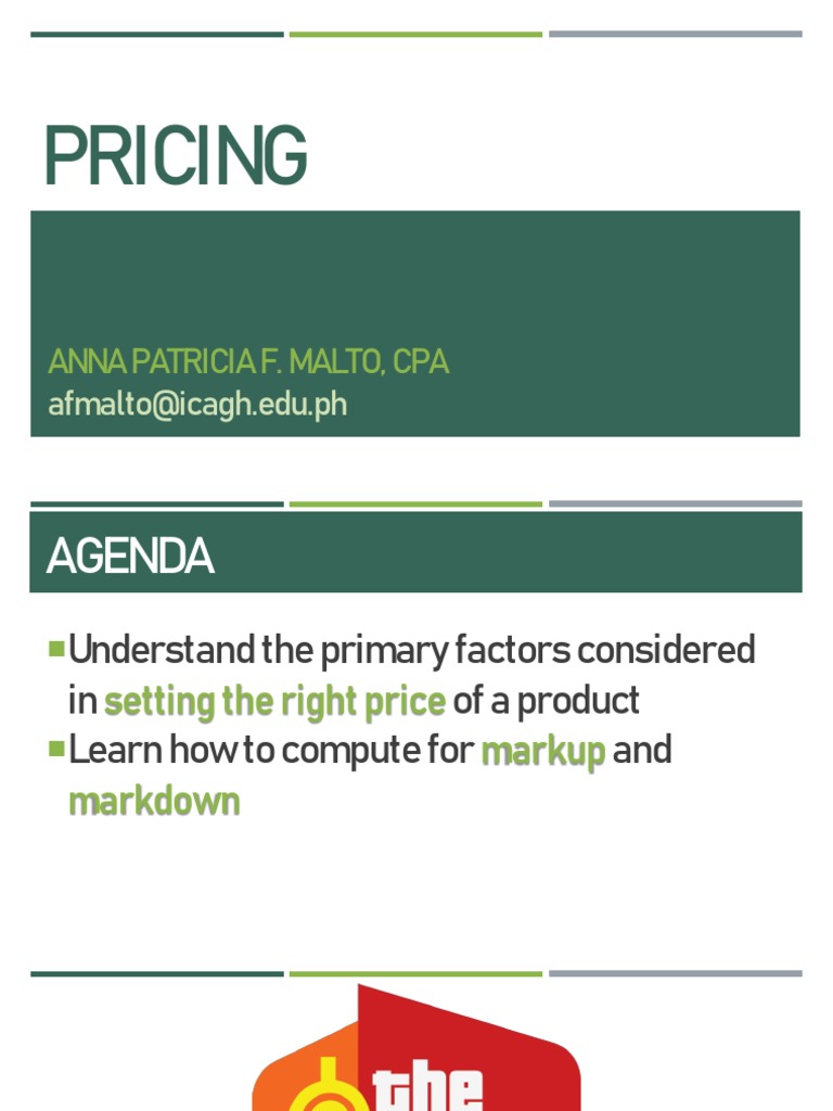 Business Math - (Markup & Markdown) (Revised) | PDF | Prices | Market ...