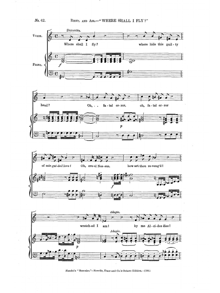 Handel - Hercules, Where Shall I Fly | PDF