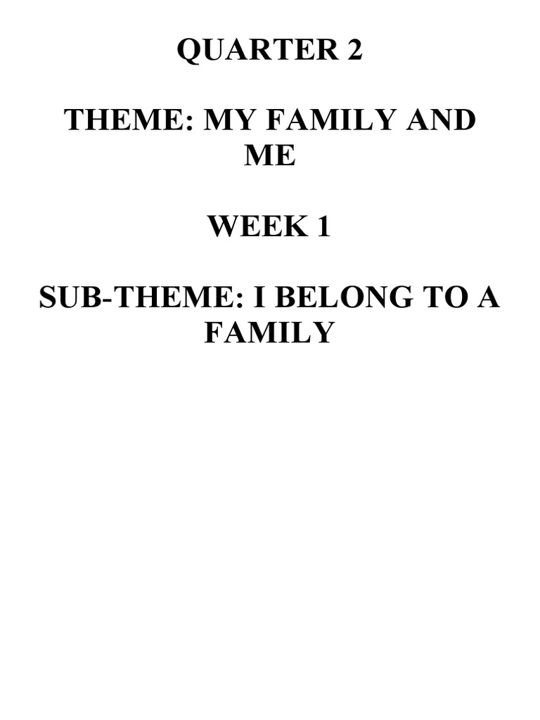 Quarter 2 Week 1 (4 Years Old) | PDF