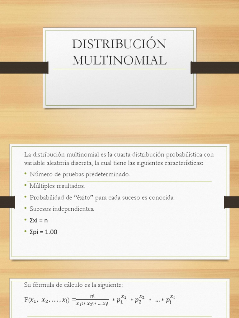 Presentación Distribución Multinomial | PDF | Probabilidad ...