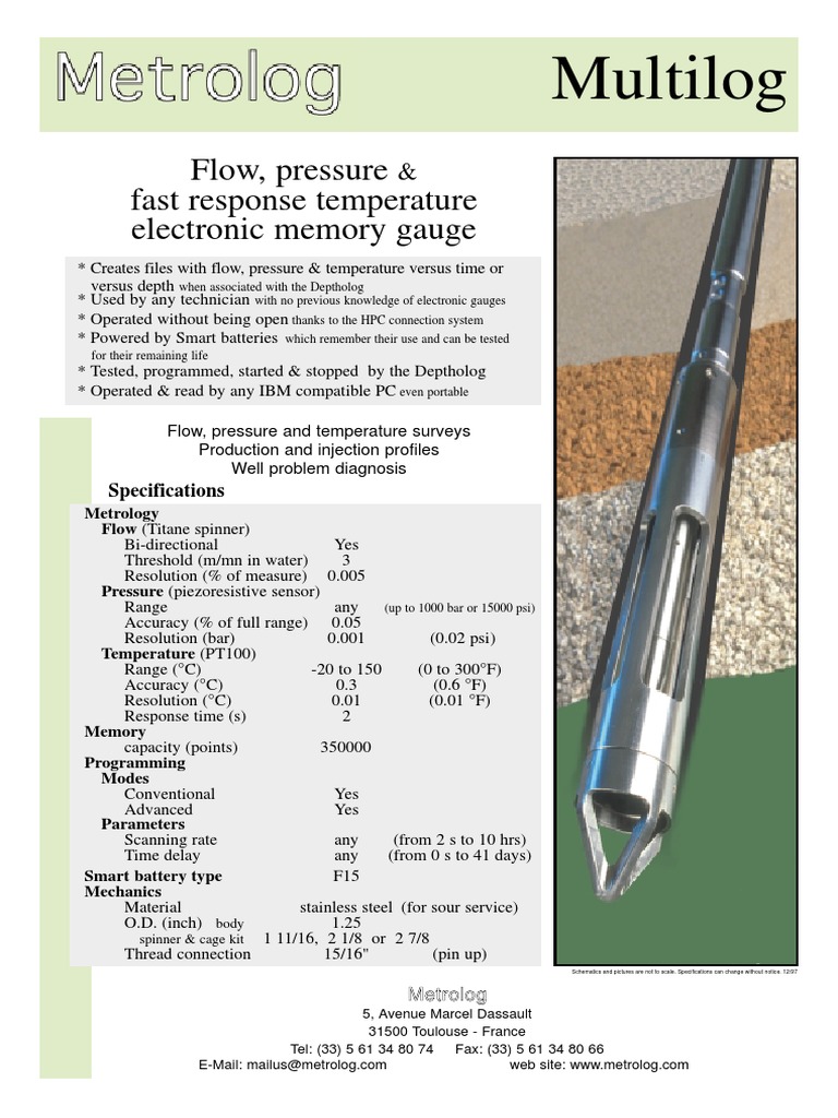 Multilog: Flow, Pressure Fast Response Temperature Electronic Memory ...