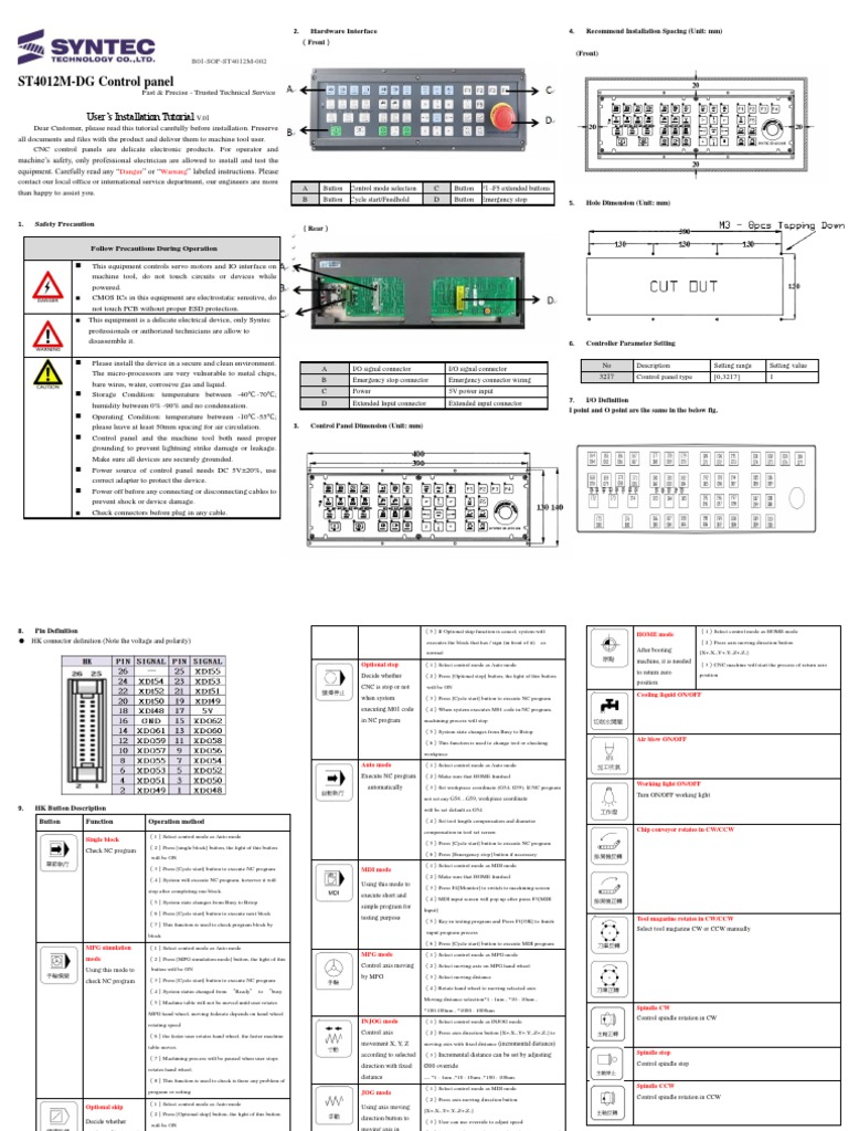ST4012M-DG Control Panel: User's Installation Tutorial | PDF ...