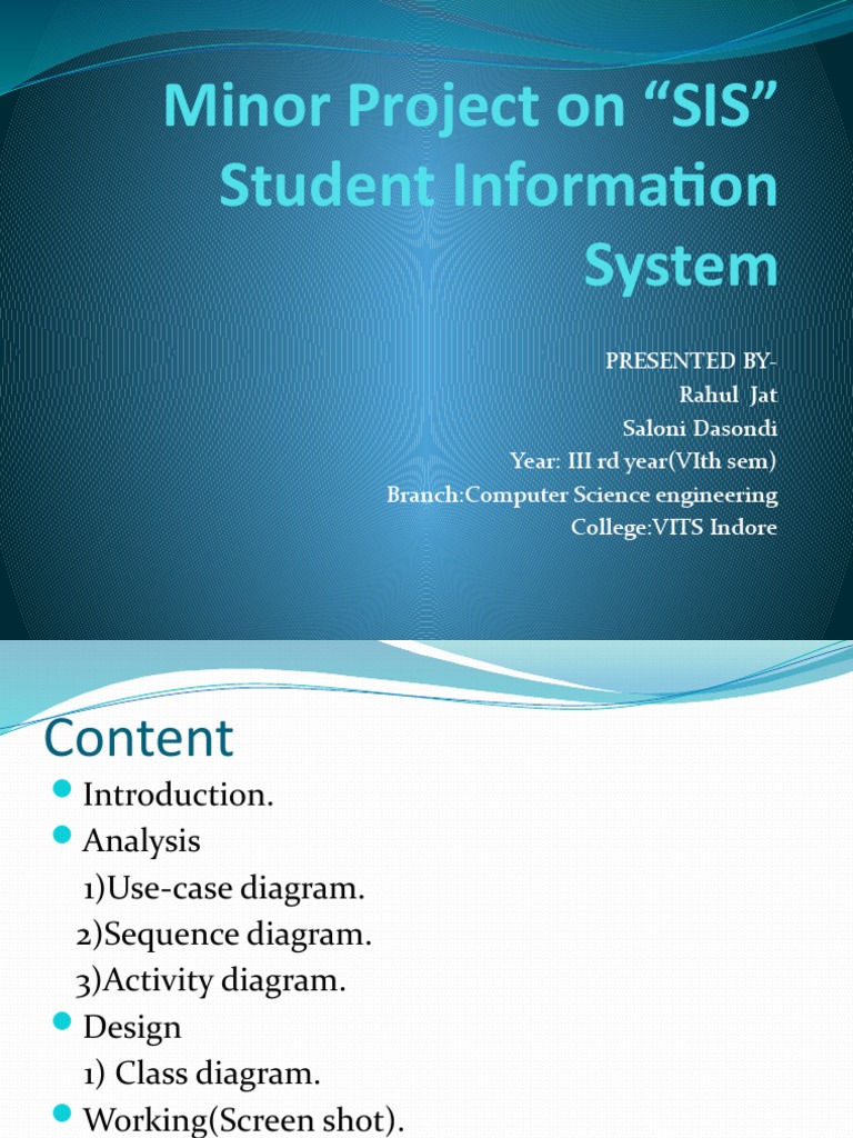 Minor Project On "SIS" Student Information System | PDF
