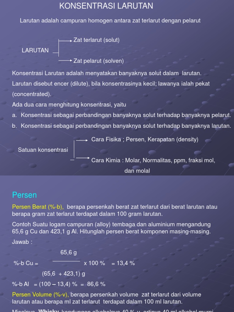 Konsentrasi Larutan | PDF