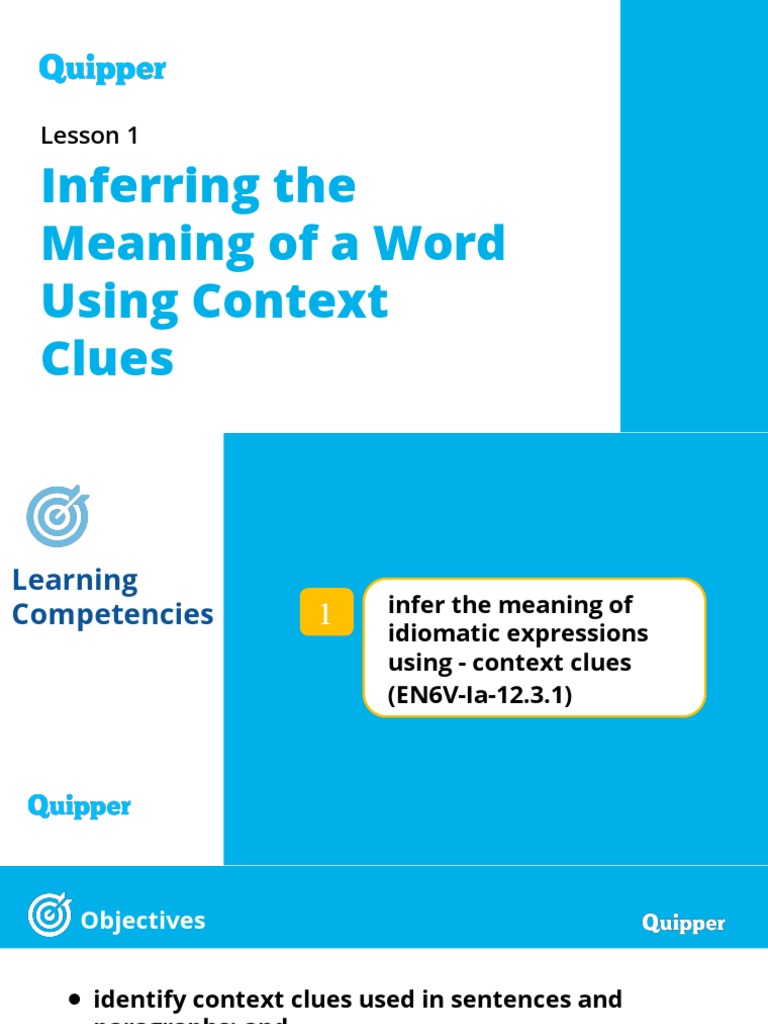 English Grade 6 - Unit 1 - Lesson 1 - Inferring The Meaning of A Word ...