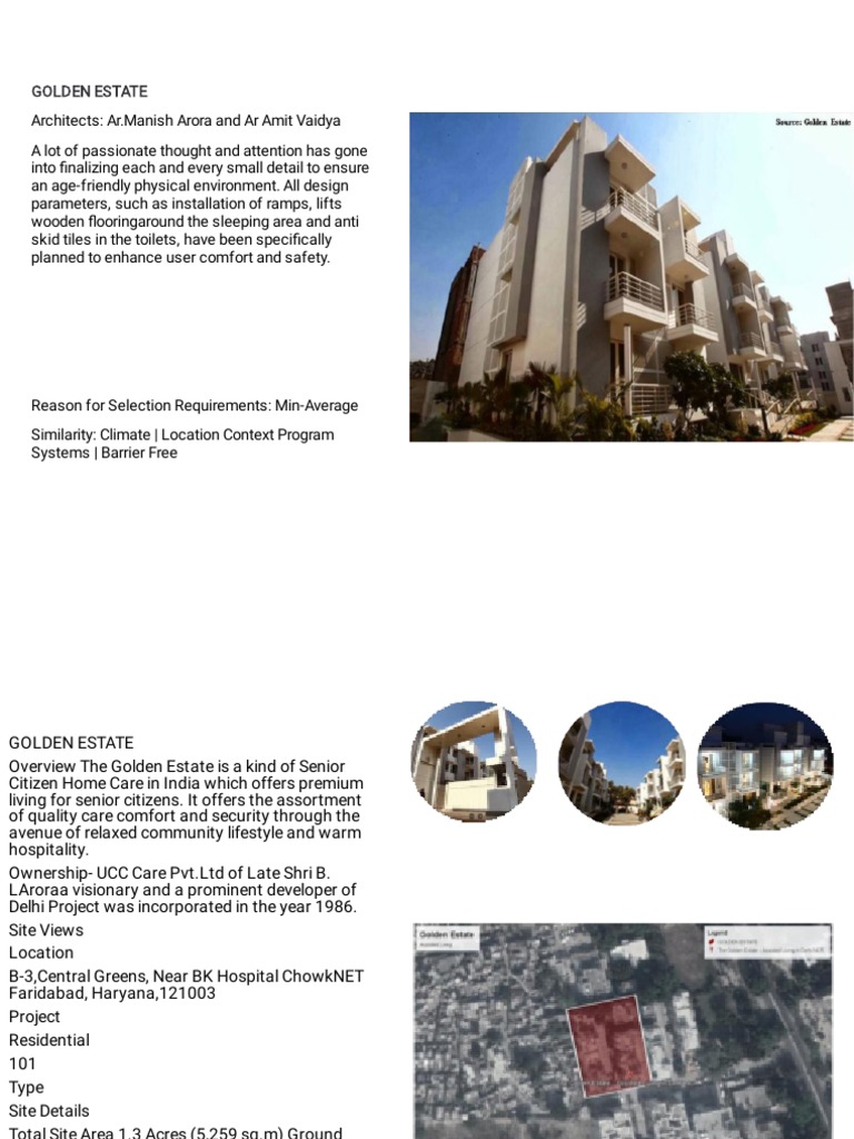 GOLDEN ESTATE Old Age Home | PDF | Apartment | Home