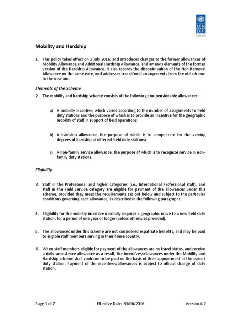 HR - Allowances and Benefits - Mobility and Hardship | PDF | Justice ...