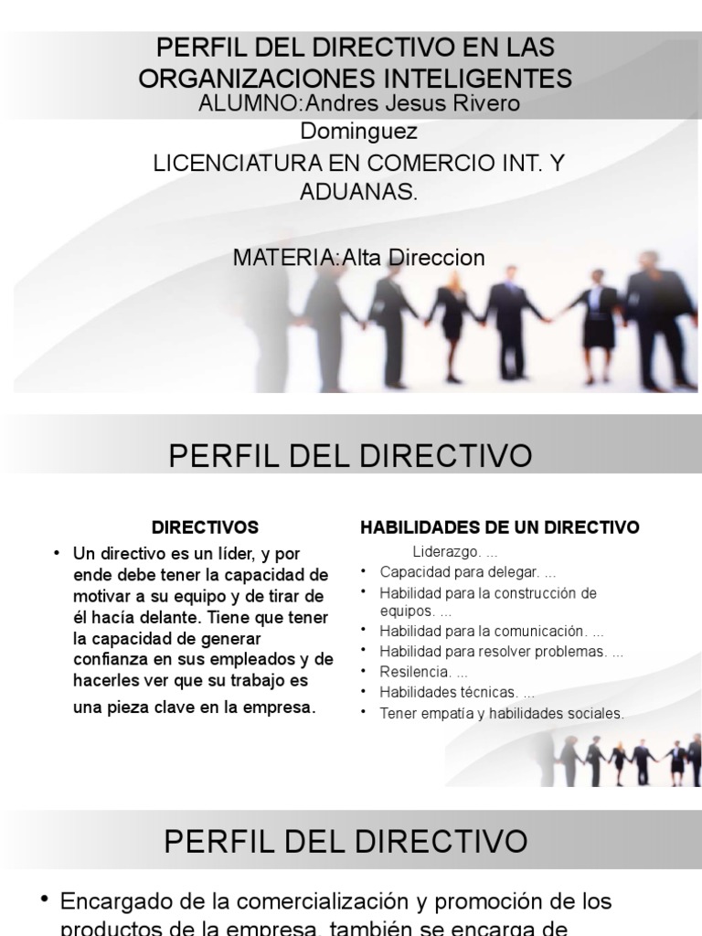Perfil del Directivo en Organizaciones Inteligentes | PDF | Liderazgo ...