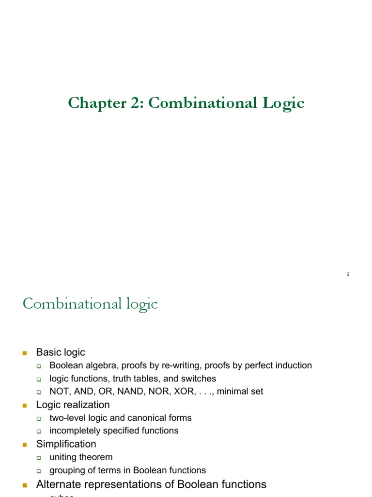 Chapter 2 Combinational Logic Pdf Logic Gate Boolean Algebra