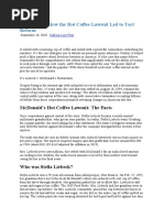 McDonald's Hot Coffee Lawsuit Explained | PDF