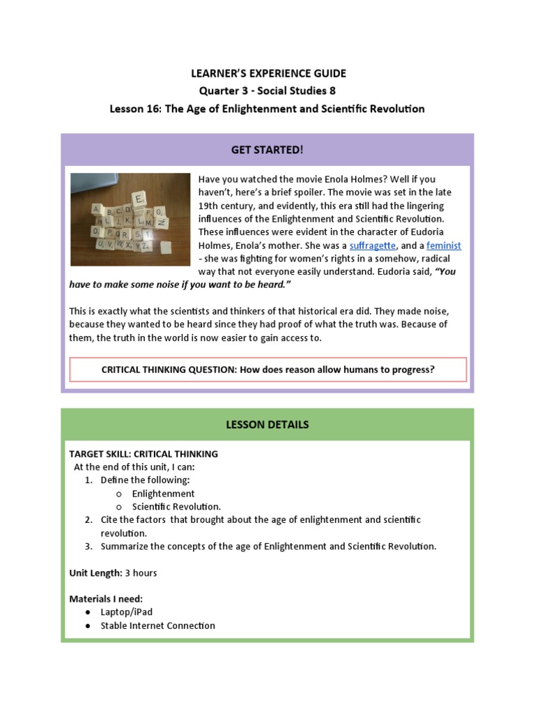 Social Studies 8: Enlightenment & Revolution | PDF | Age Of ...