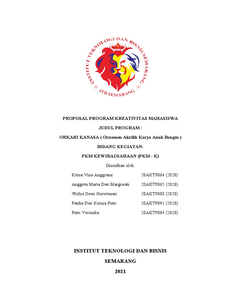 Contoh Proposal PKM | PDF